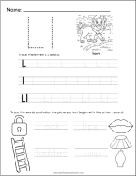 Free Letter L Tracing Worksheets: Easy Print! - The Simple Homeschooler