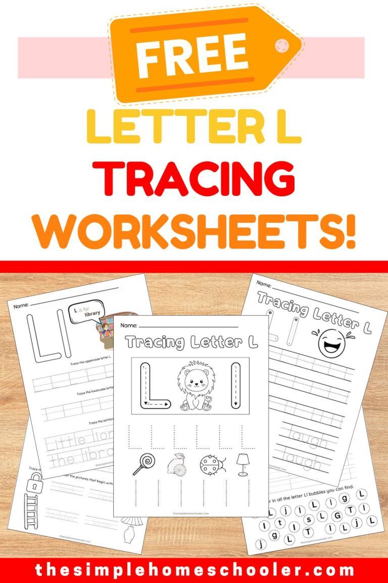 Free Letter L Tracing Worksheets: Easy Print! - The Simple Homeschooler