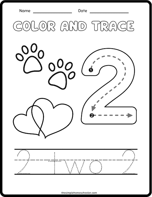 Best Number 2 Writing Worksheet Packet: Free & Easy Print! - The Simple ...