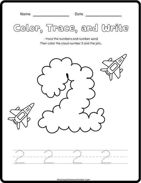 Best Number 2 Writing Worksheet Packet: Free & Easy Print! - The Simple ...